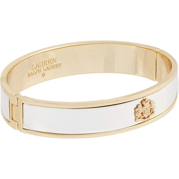 Lauren Ralph Lauren | Jewelry | Nwot Lauren By Ralph Lauren Twotone Plate Metal Crest Bangle ...